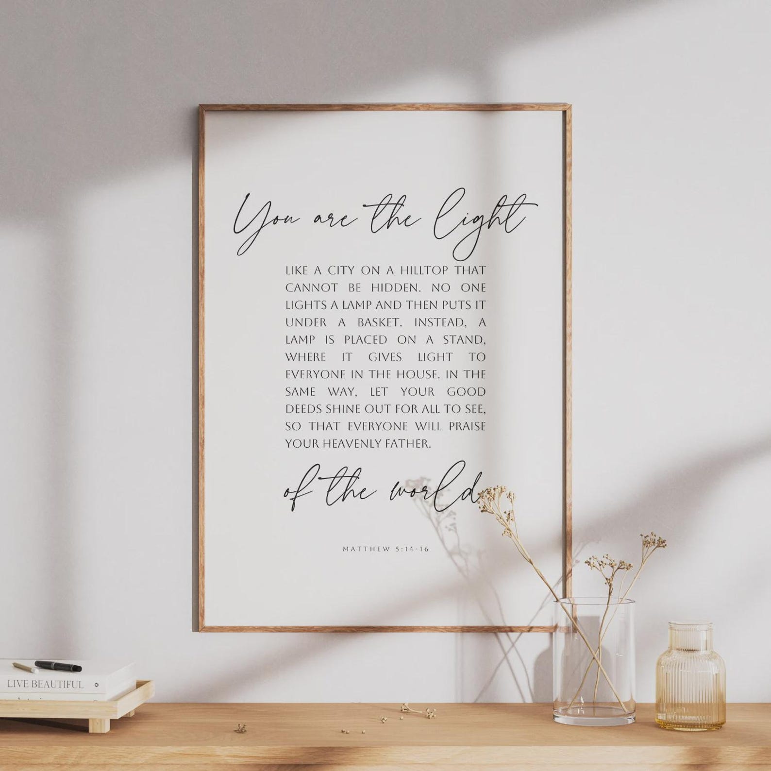 Matthew 5:14-16 Bible Verse Print, Christian Wall Art (digital Download ...
