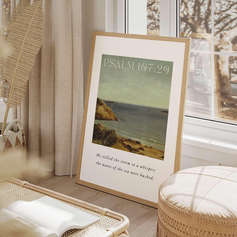 Psalm 107:29 “he Stilled the Storm” Bible Verse Print – Christian ...