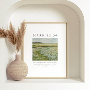 Mark 12:30 Christian Floral Art Print (digital Download) - Etsy