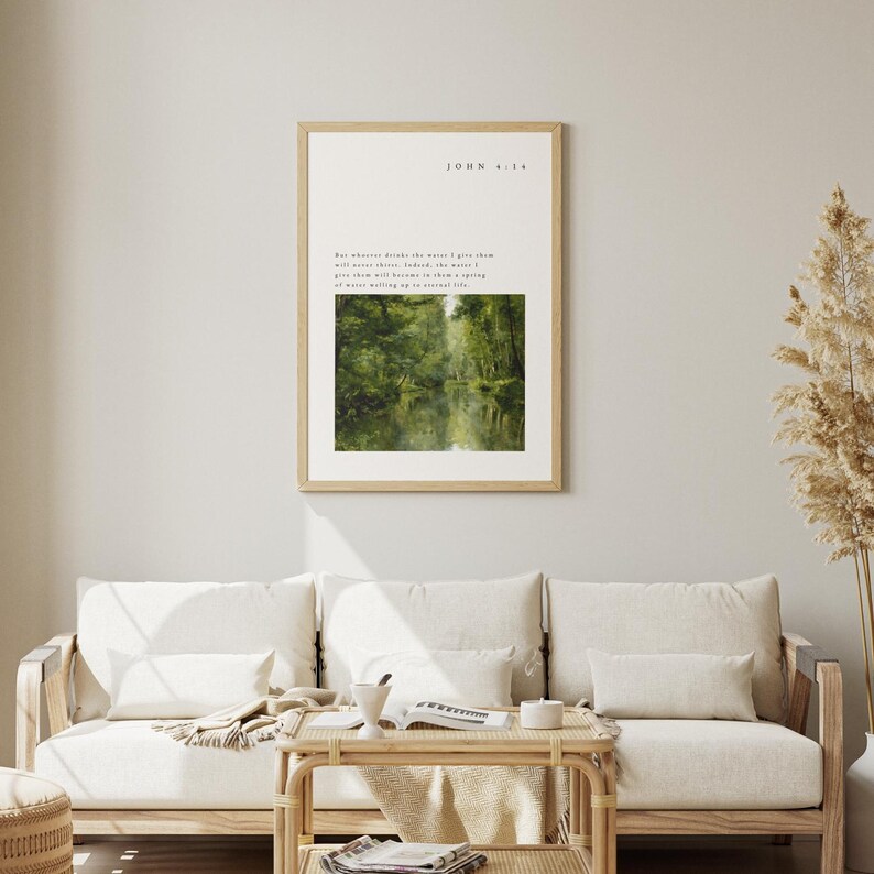 John 4:14 Bible Verse Print, Christian Print, Modern Christian Art ...