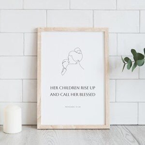 Proverbs 31:28 Bible Verse Wall Art, Minimal Christian Printable for ...
