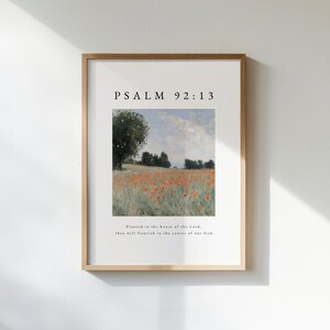 Psalm 92:13, Bible Verse Print, Bible Art, Christian Printable, Vintage ...