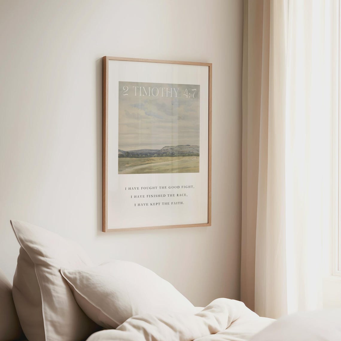 2nd Timothy 4:7, Bible Verse Print, Bible Art, Christian Print, Vintage ...