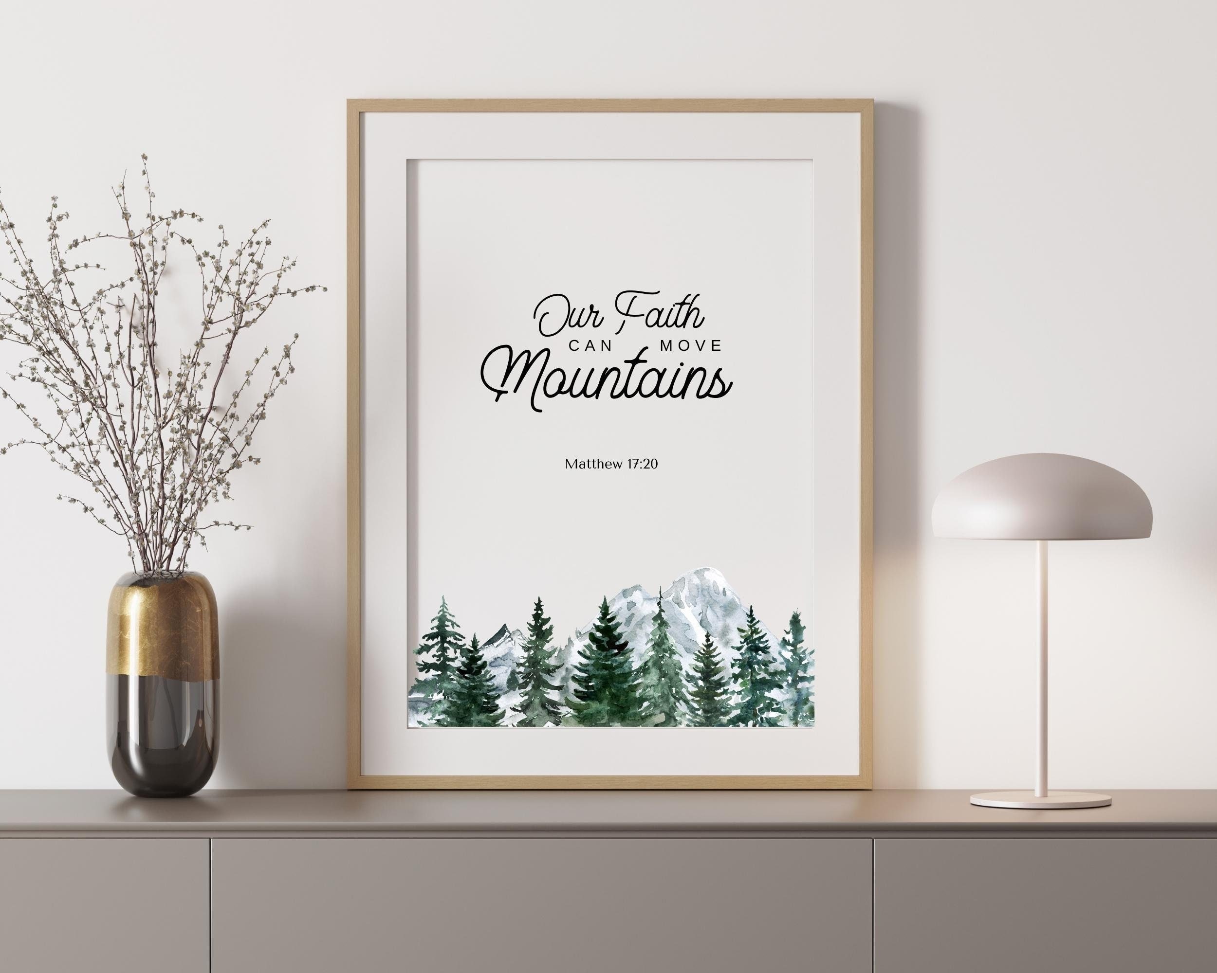 Matthew 17:20 Modern Bible Verse Art, Bible Verse Print, Christian ...