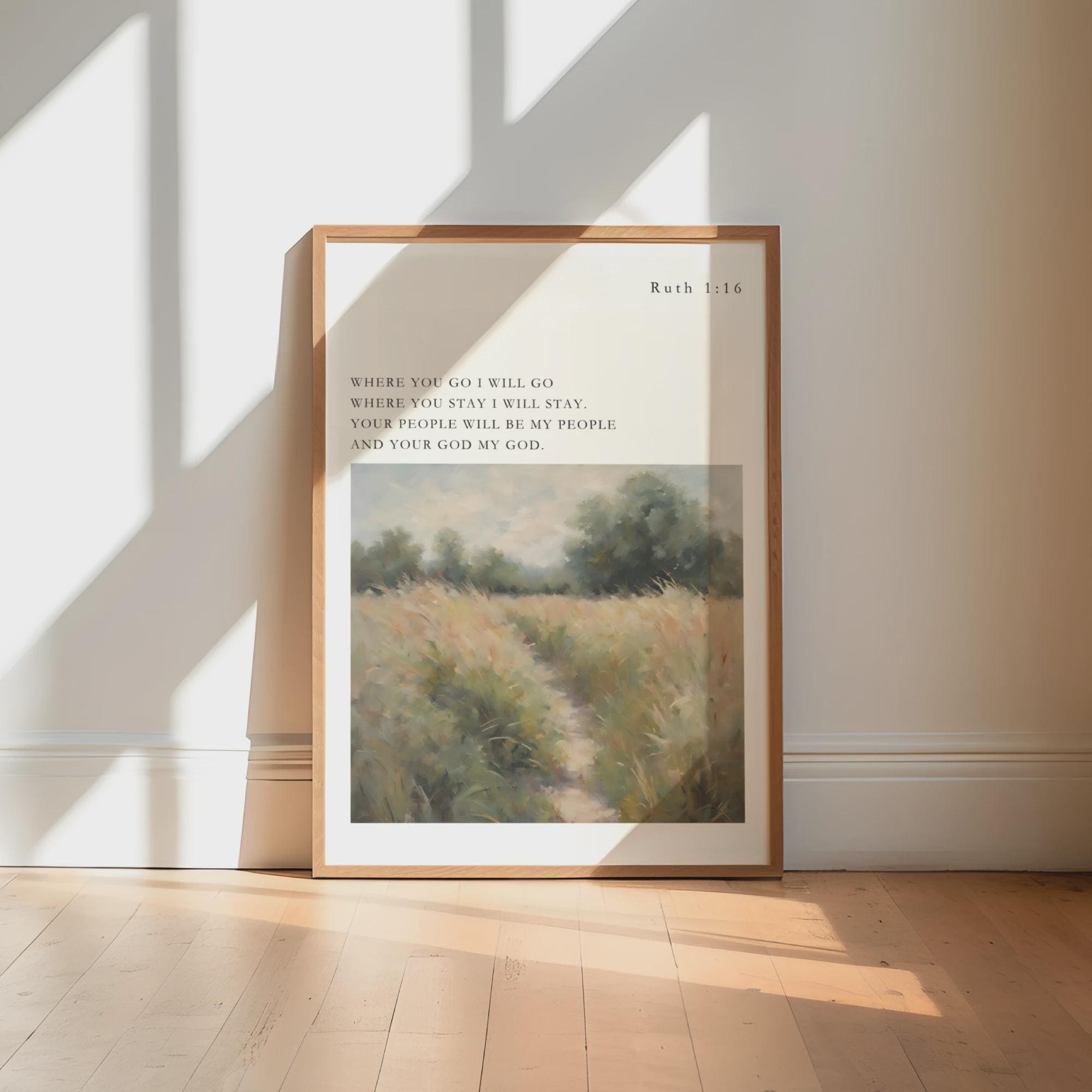 Ruth 1:16 Bible Verse Print, Christian Prints, Modern Christian Art ...