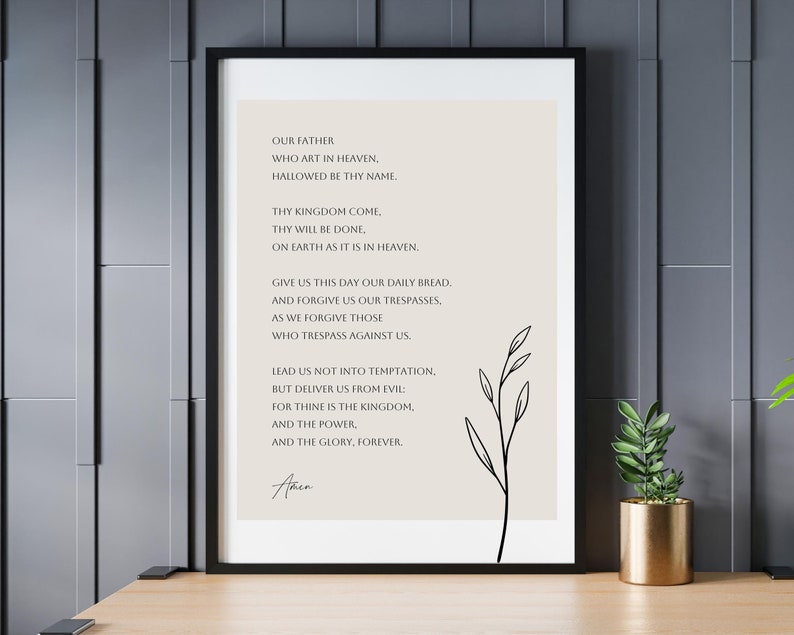 The Lord's Prayer Minimal Bible Verse Art Boho Biblical - Etsy