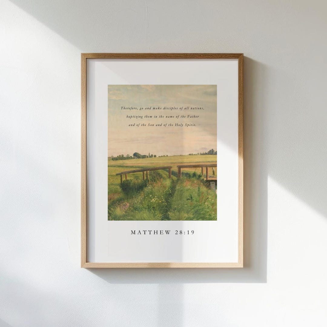 Matthew 28:19, Bible Verse Print, Christian Print, Modern Christian Art ...