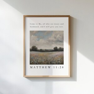 Matthew 11:28, Bible Verse Print, Bible Art, Modern Christian Art ...