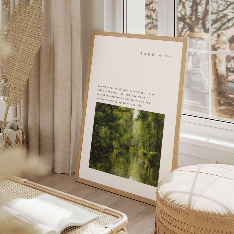 John 4:14 Bible Verse Print, Christian Print, Modern Christian Art ...