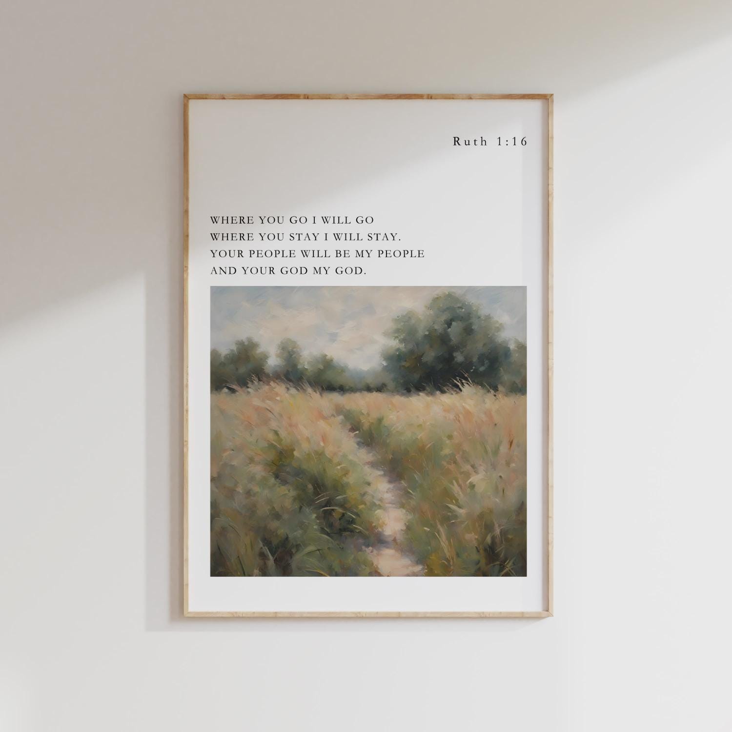Ruth 1:16 Bible Verse Print, Christian Prints, Modern Christian Art ...