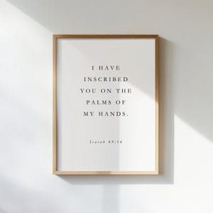 Isaiah 49:16, Bible Verse Print, Bible Art, Modern Christian Art ...