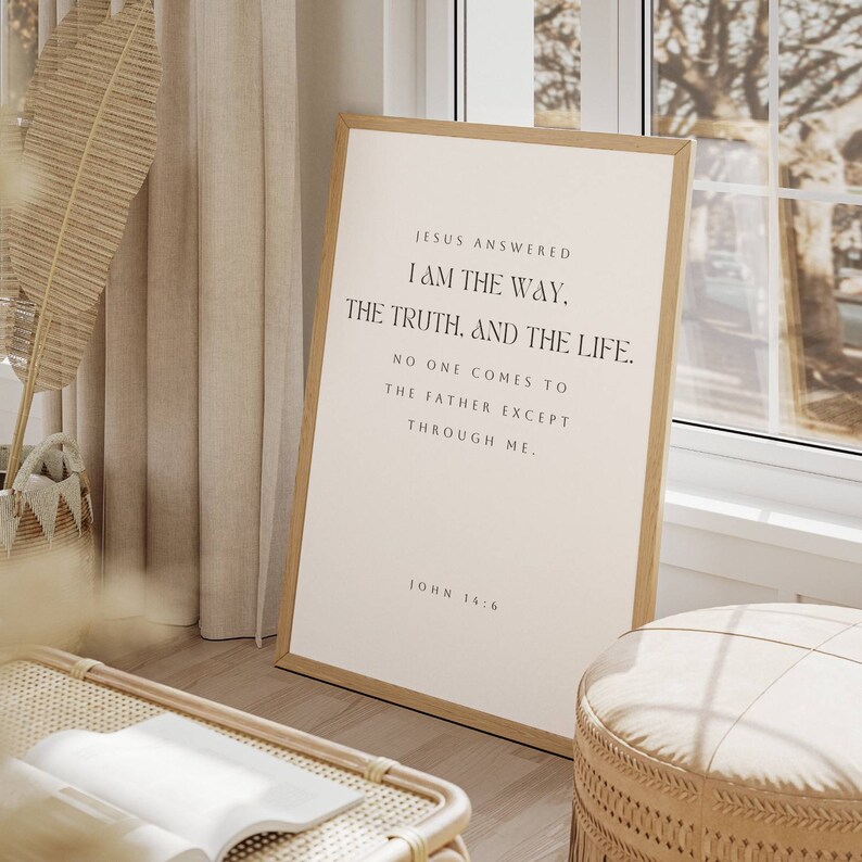 John 14:6, Minimal Bible Verse, Bible Verse Print, John 14 6 Print ...