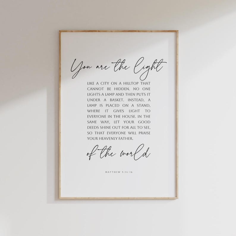 Matthew 5:14-16 Bible Verse Print, Christian Wall Art (digital Download ...