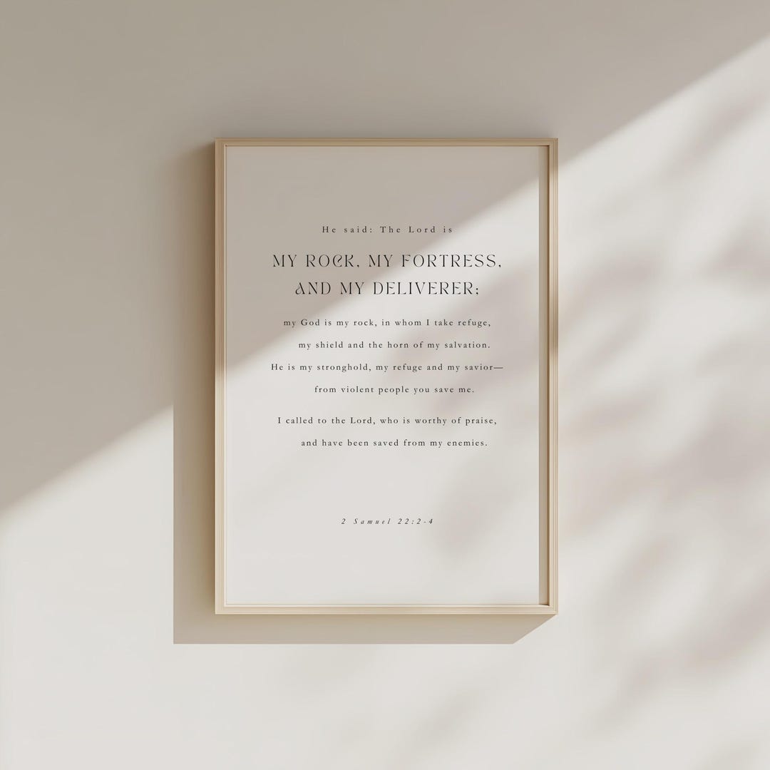 2nd Samuel 22 2-4, Bible Verse Print, Modern Christian Art, Scripture ...