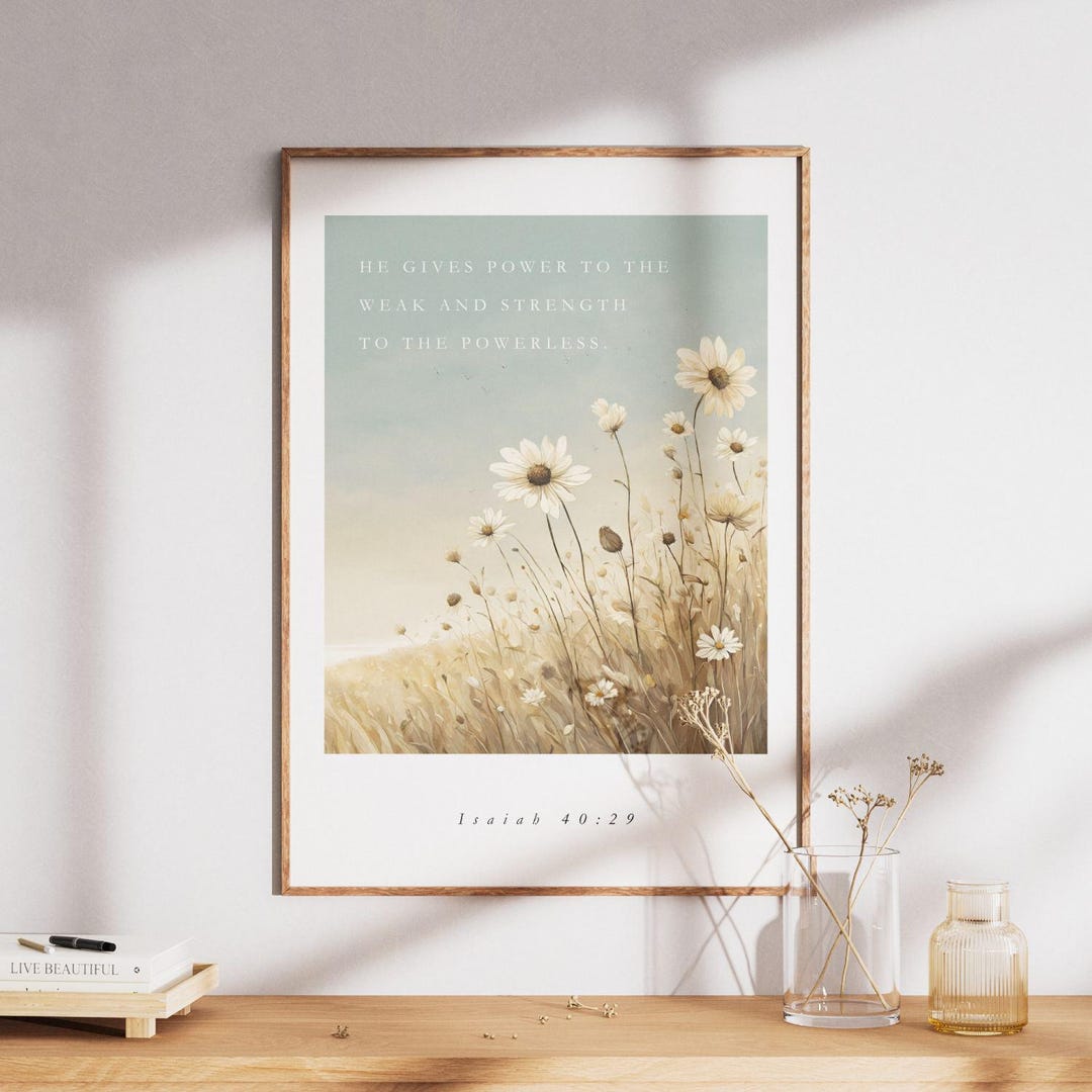 Isaiah 40:29, Bible Verse Print, Bible Art, Christian Print, Modern ...