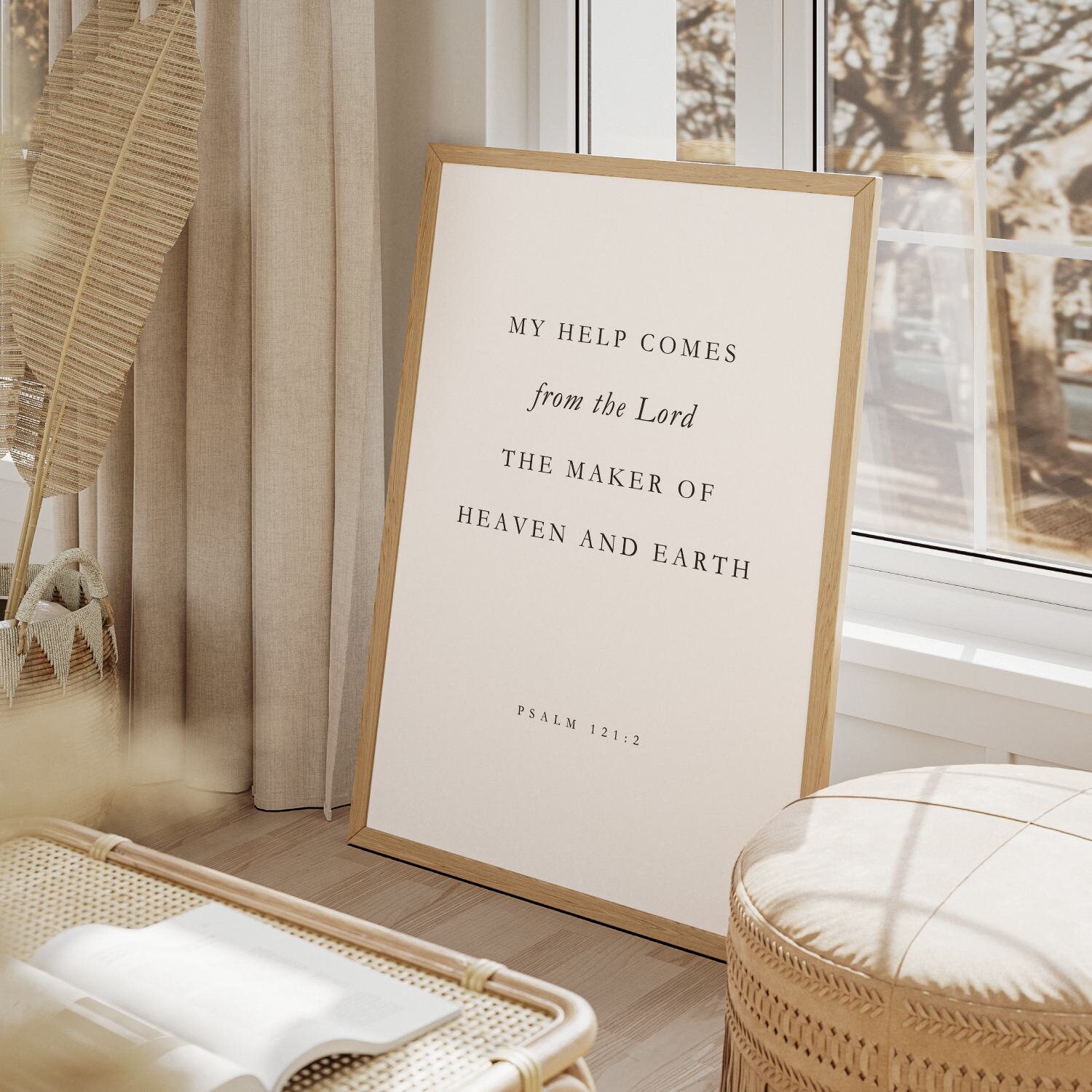 Psalm 121:2, Bible Verse Print, Bible Art, Modern Christian Art ...