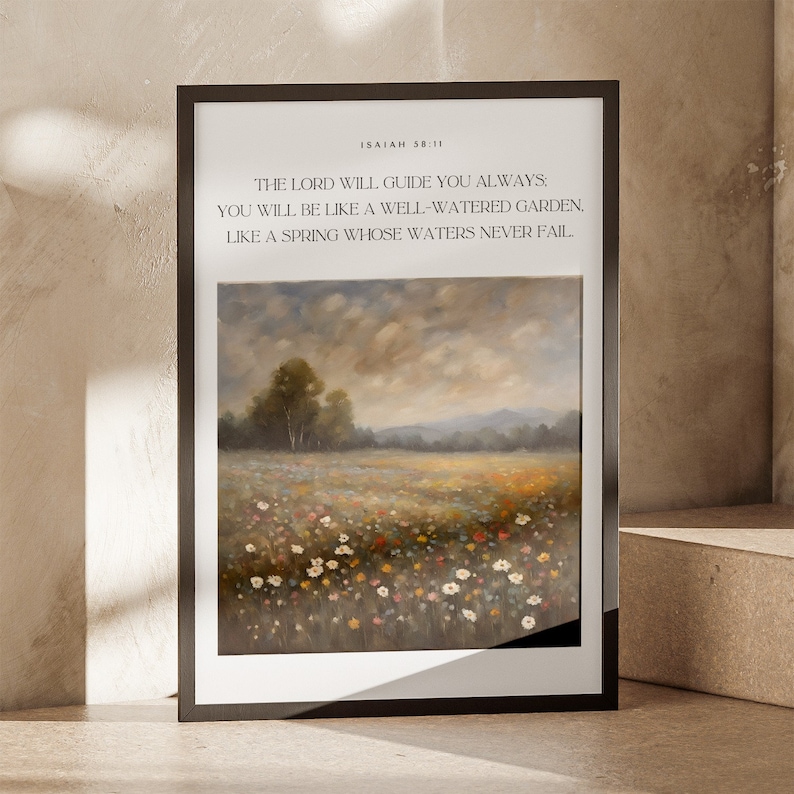 Isaiah 58:11, Bible Verse Print, Bible Art, Christian Print, Modern ...