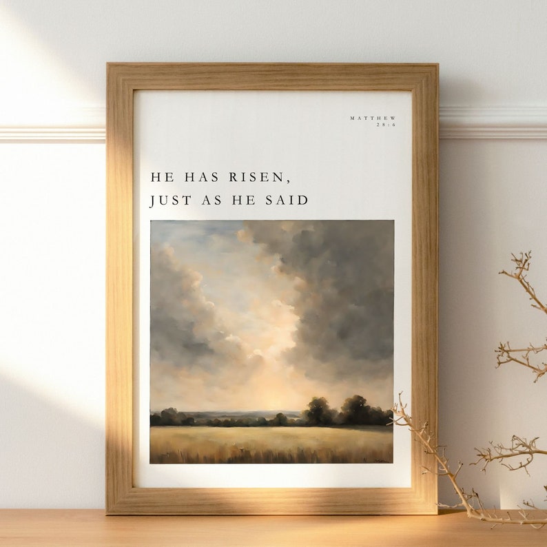 Matthew 28:6, Bible Verse Print, Bible Art, Easter Print, Modern ...