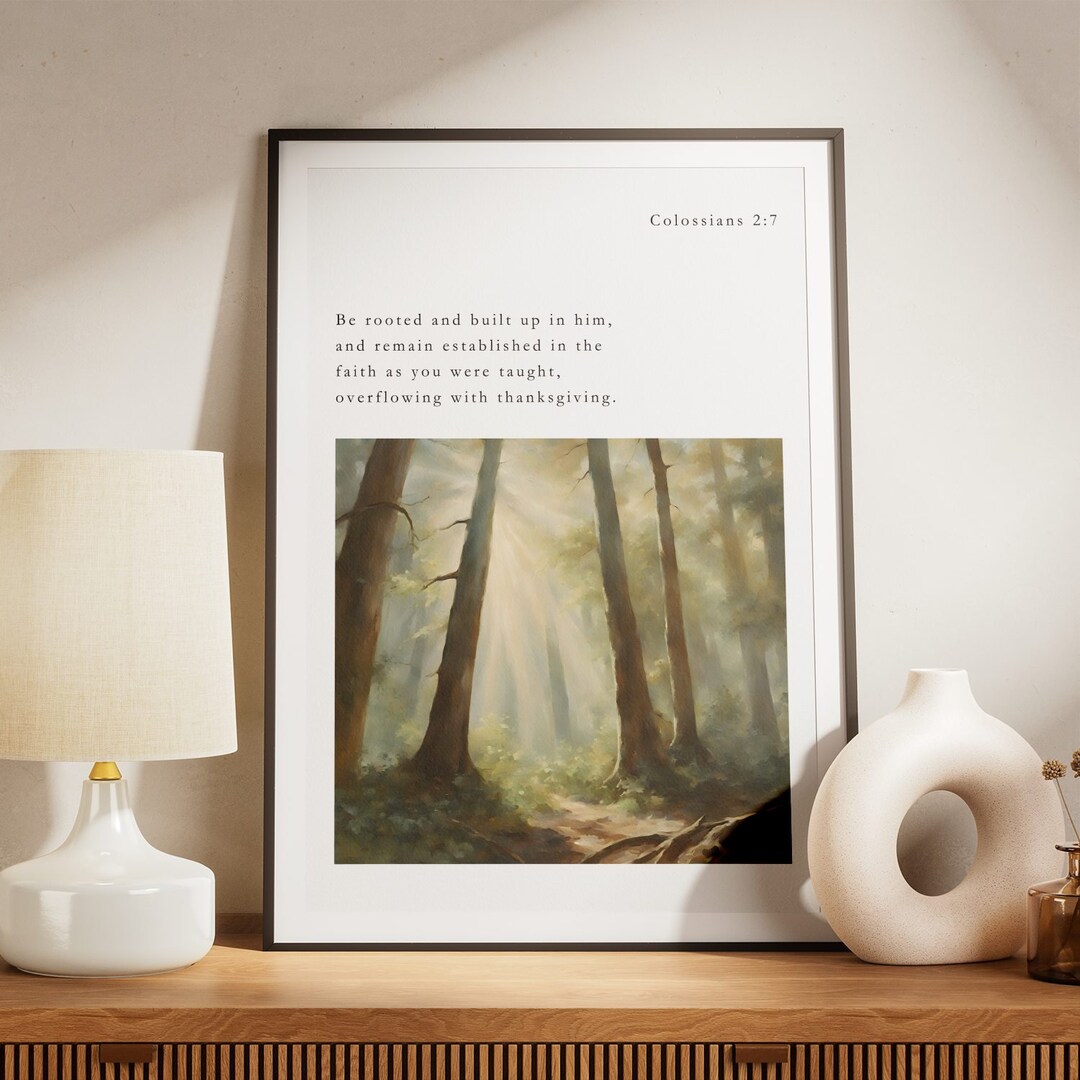Colossians 2:7, Bible Verse Print, Bible Art, Modern Christian Art ...