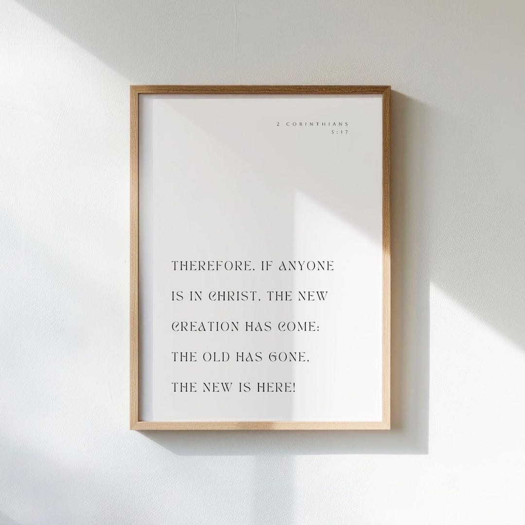 2nd Corinthians 5:17, Bible Verse Print, Christian Print, Modern ...