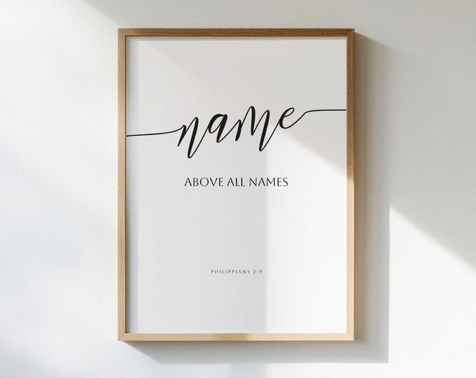 Philippians 2 9 Jesus Name Above All Names Bible Verse Wall Art Poster ...