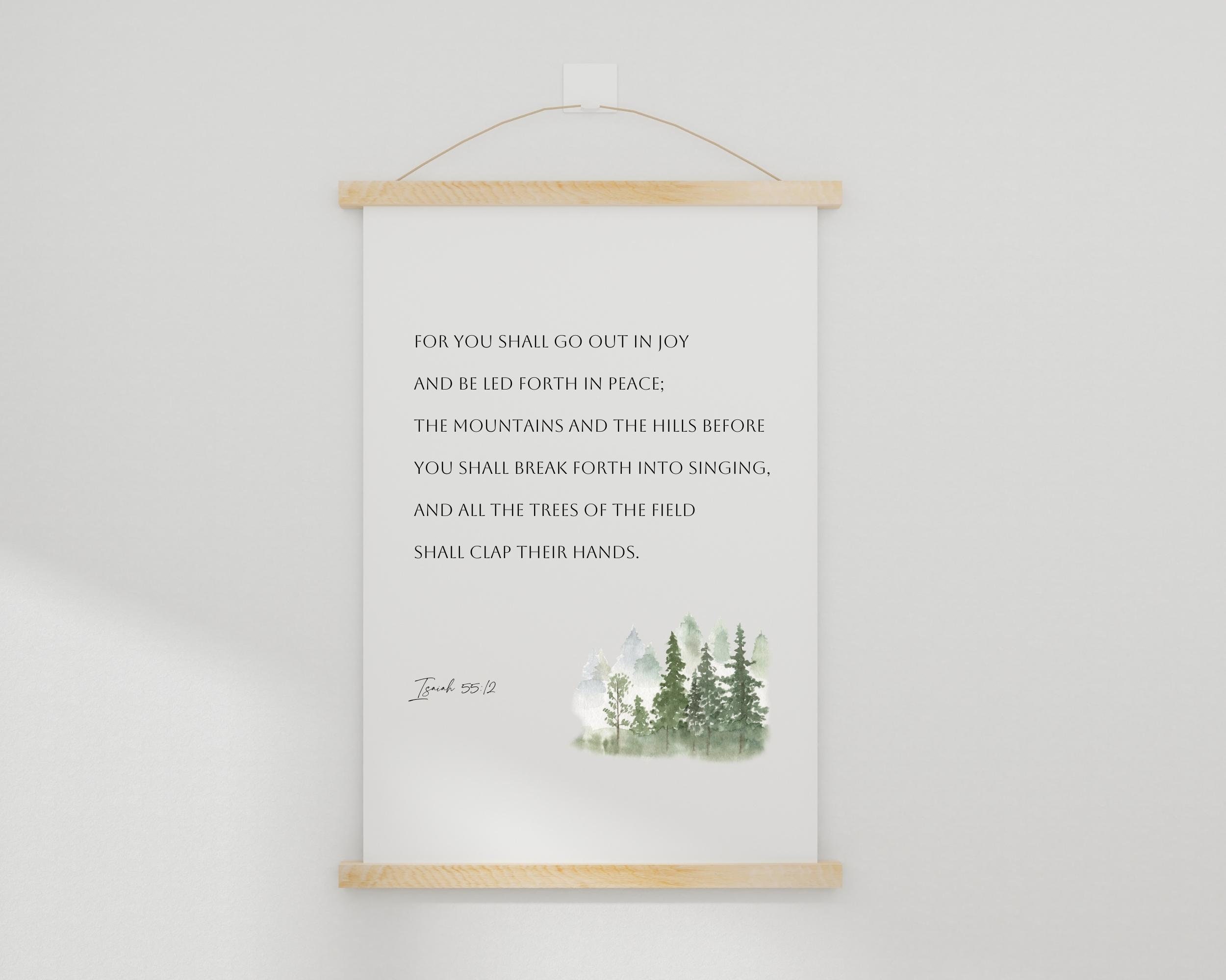 Isaiah 55:12, Minimal Bible Verse Art, Printable Bible Poster, Bible ...