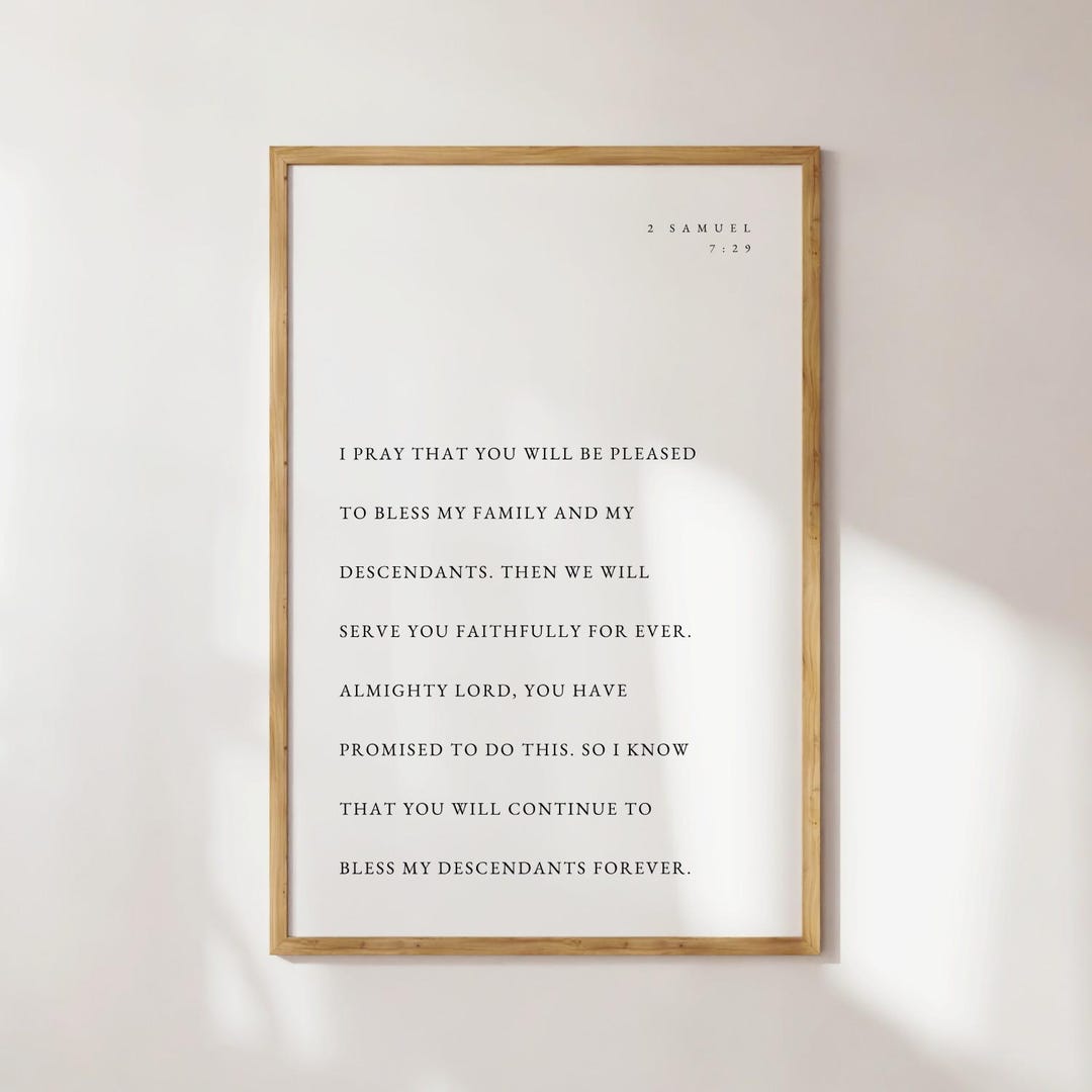 2nd Samuel 7:29 Bible Verse Printable, Vintage Bible Verse Wall Art ...