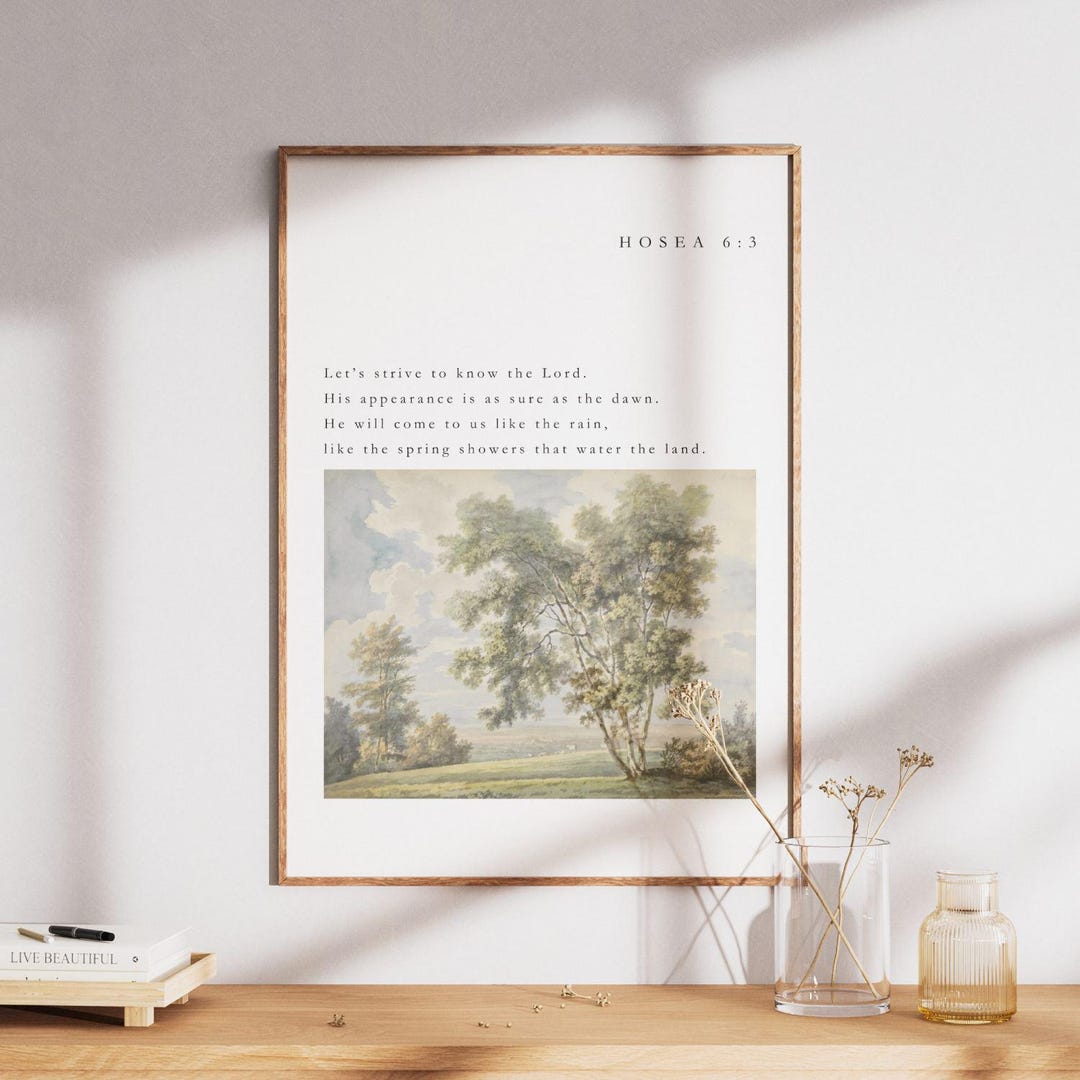 Hosea 6:3, Bible Verse Print, Bible Art, Christian Print, Modern ...