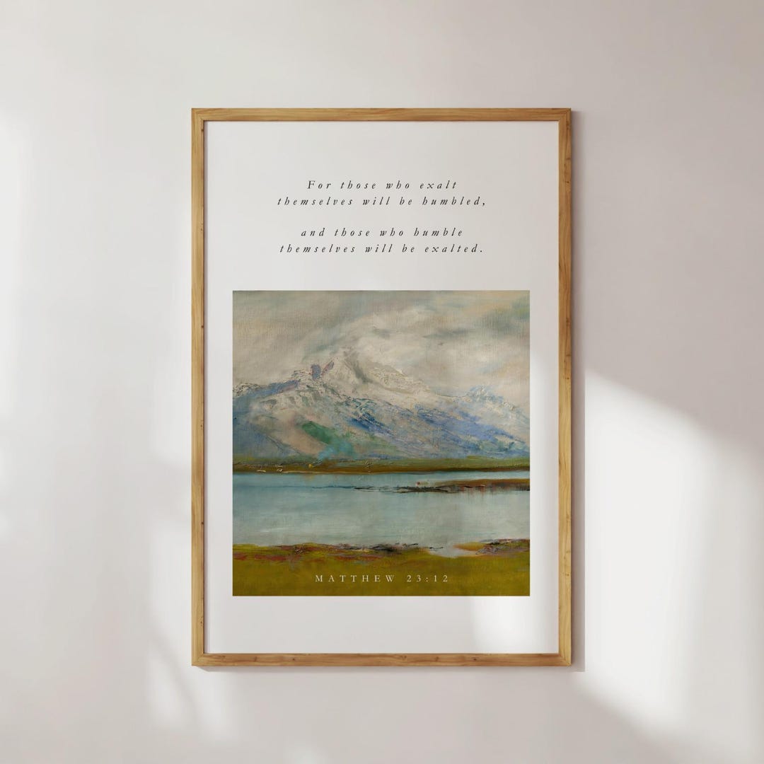 Matthew 23:12, Bible Verse Print, Bible Art, Christian Print, Modern ...