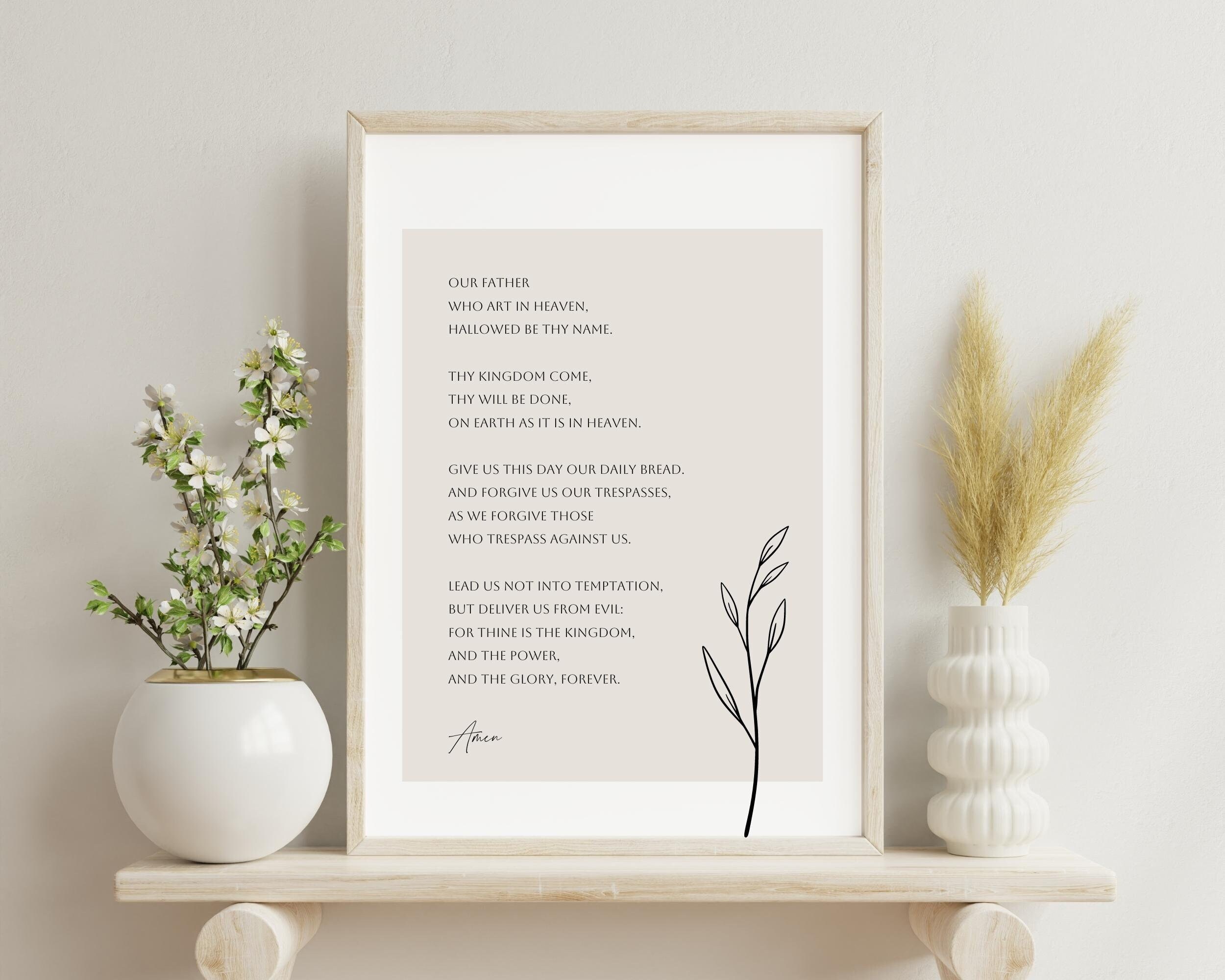 The Lord's Prayer, Minimal Bible Verse Art, Boho Biblical Print, New ...