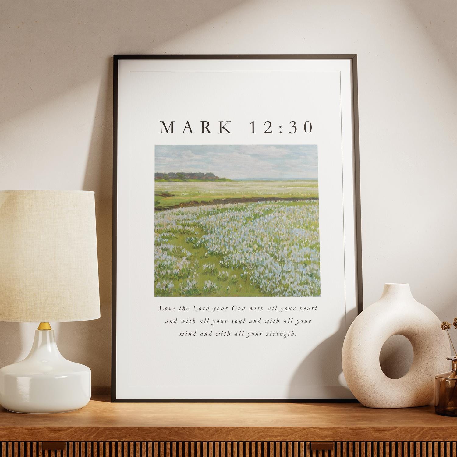 Mark 12:30 Christian Floral Art Print (digital Download) - Etsy