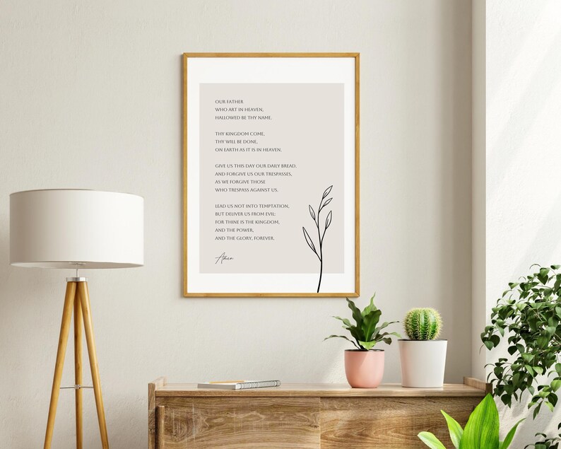 The Lord's Prayer Minimal Bible Verse Art Boho Biblical - Etsy