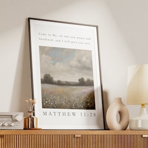 Matthew 11:28, Bible Verse Print, Bible Art, Modern Christian Art ...