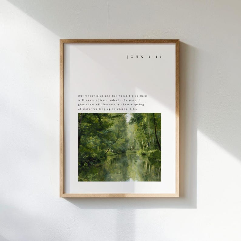 John 4:14 Bible Verse Print, Christian Print, Modern Christian Art ...