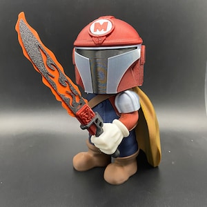 Mariolorian With Fire Saber and Groshi | Mario and Mandolorian Mashup ...