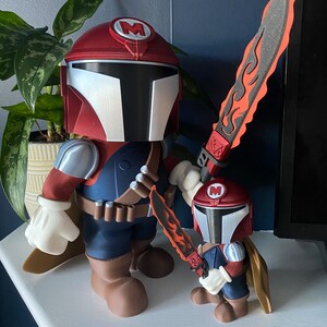 Mariolorian With Fire Saber and Groshi | Mario and Mandolorian Mashup ...