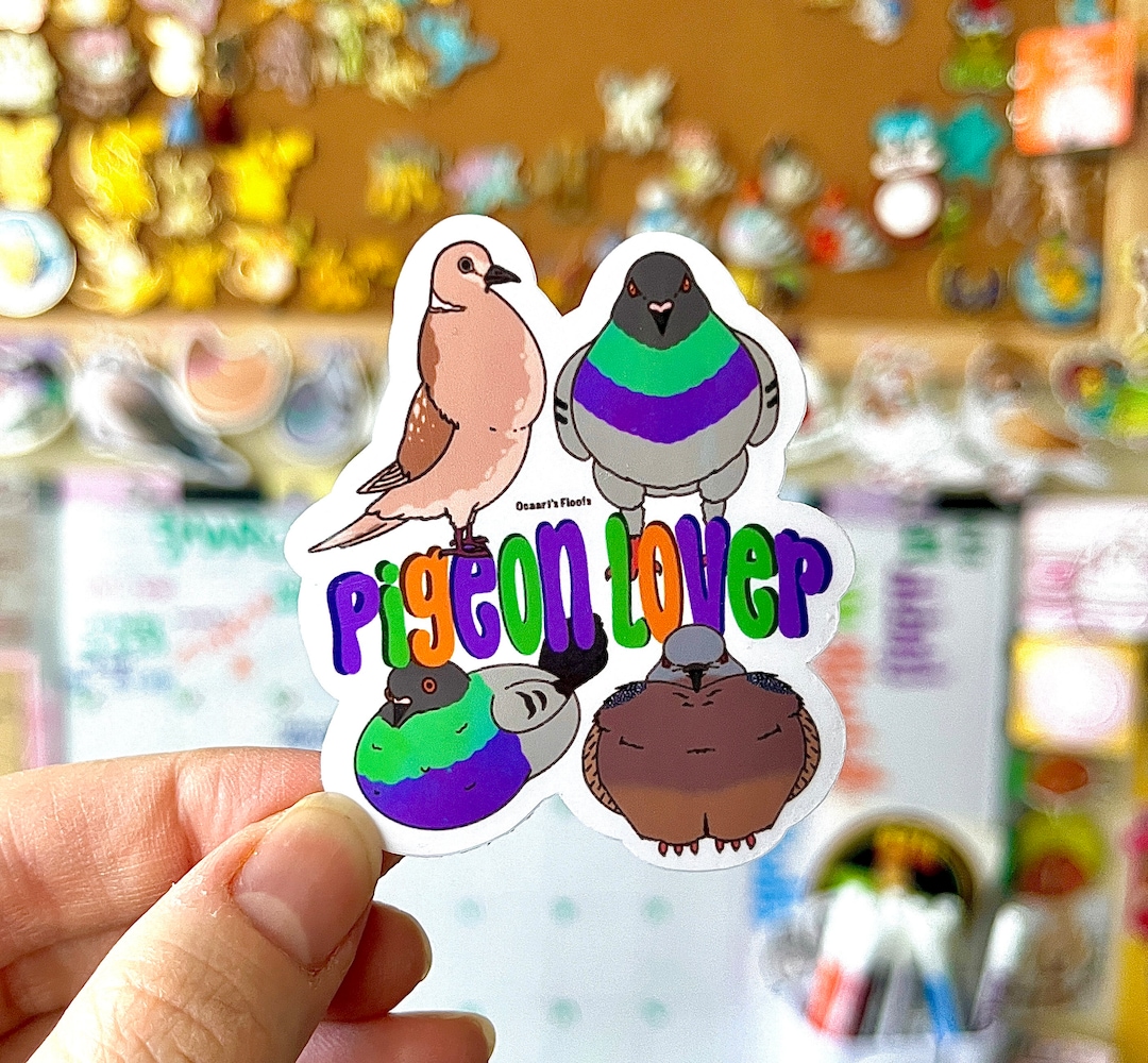 Pigeon Sticker | Crazy Pigeon Lover Sticker | Funny Vinyl Weatherproof ...
