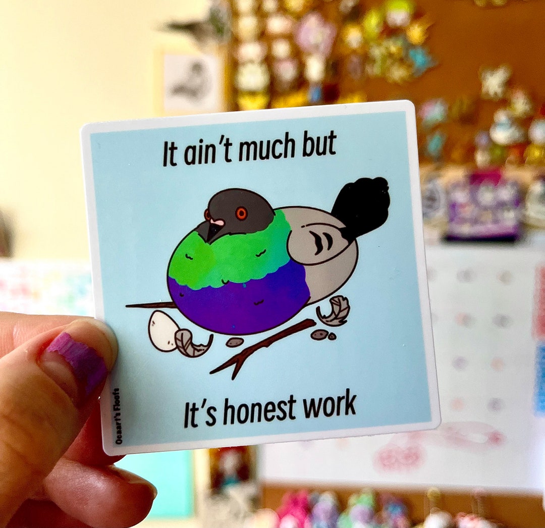 Pigeon Sticker | Funny Vinyl Weatherproof Water Bottle Sticker | Meme ...