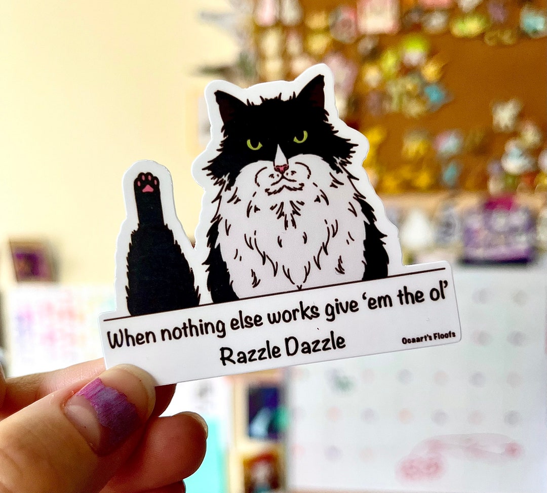 Cute Cat Sticker | Funny Cat Sticker | Waterproof Sticker | Vinyl ...