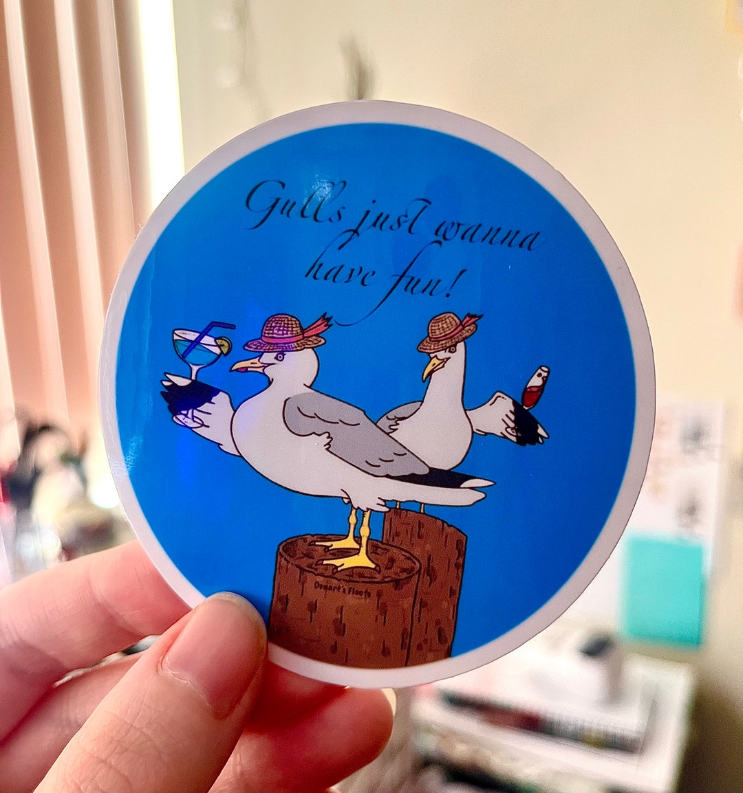 Cute Seagull Sticker | Cute Meme Sticker | Funny Bird Sticker | Vinyl ...