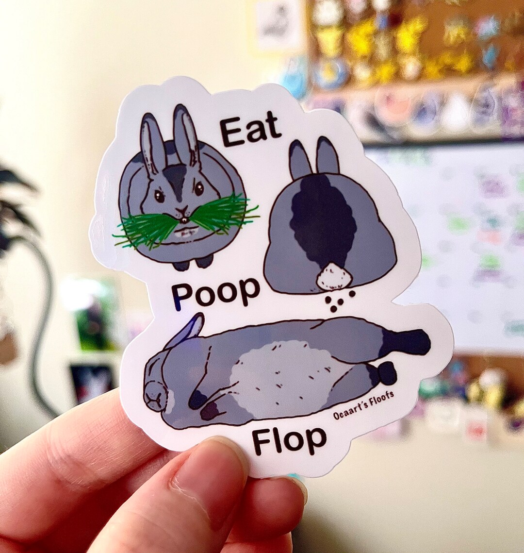 Cute Bunny Sticker | Funny Rabbit Sticker | Waterproof Vinyl Sticker ...