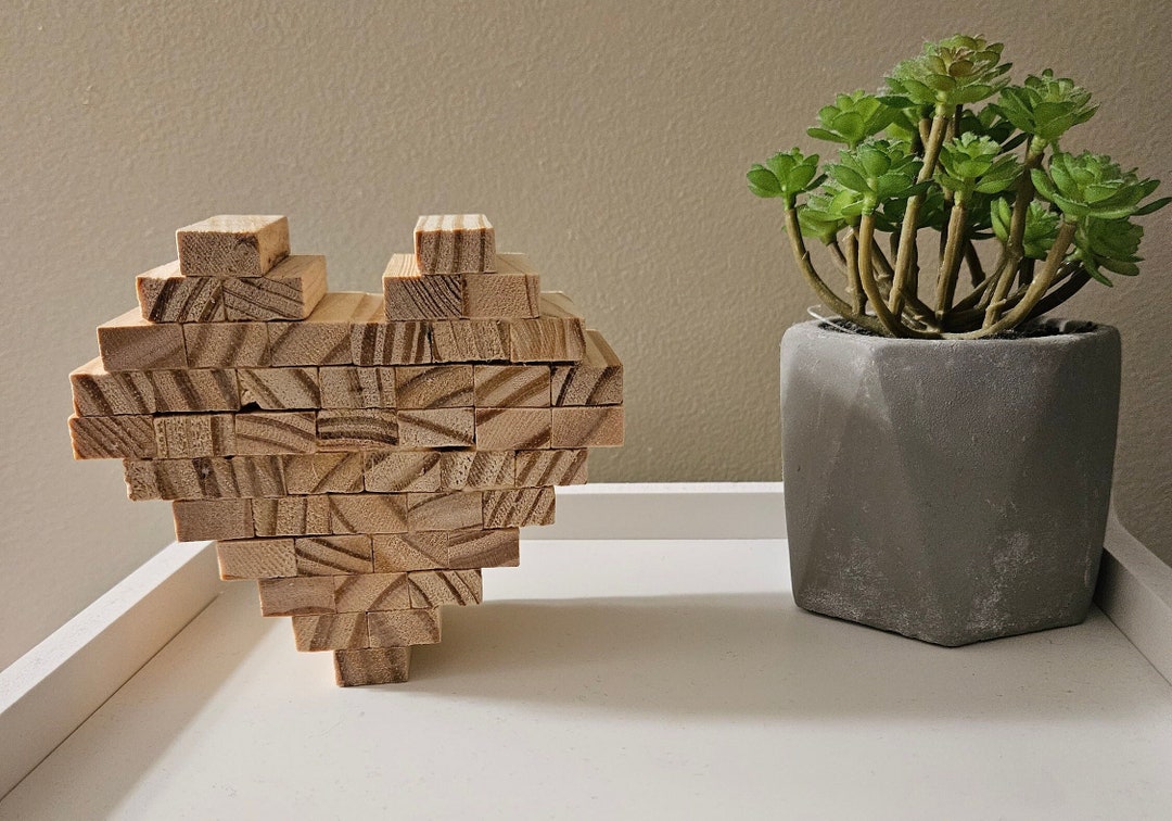 Wooden Block Heart - Etsy
