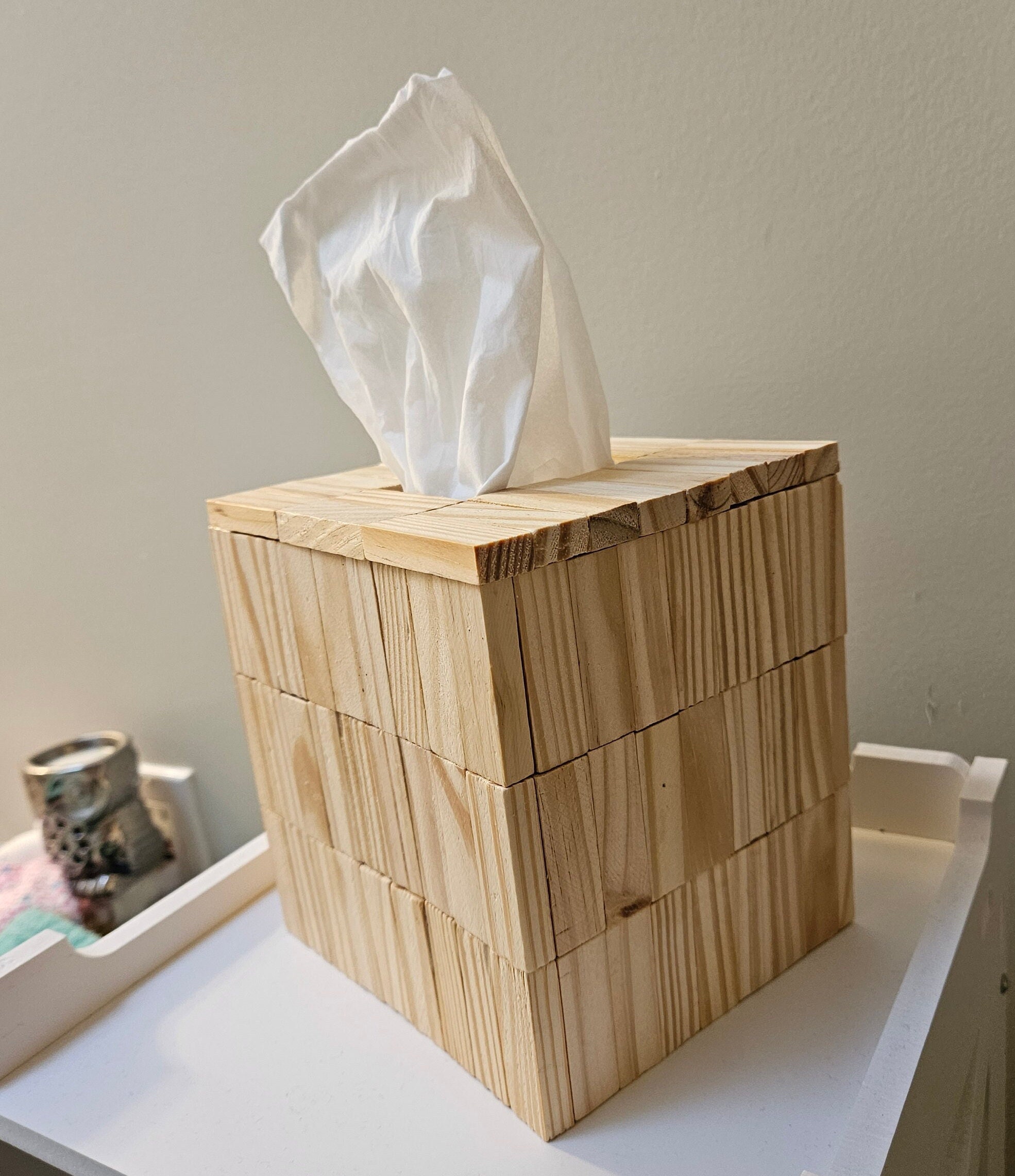 Wood Block Tissue Box Cover - Etsy