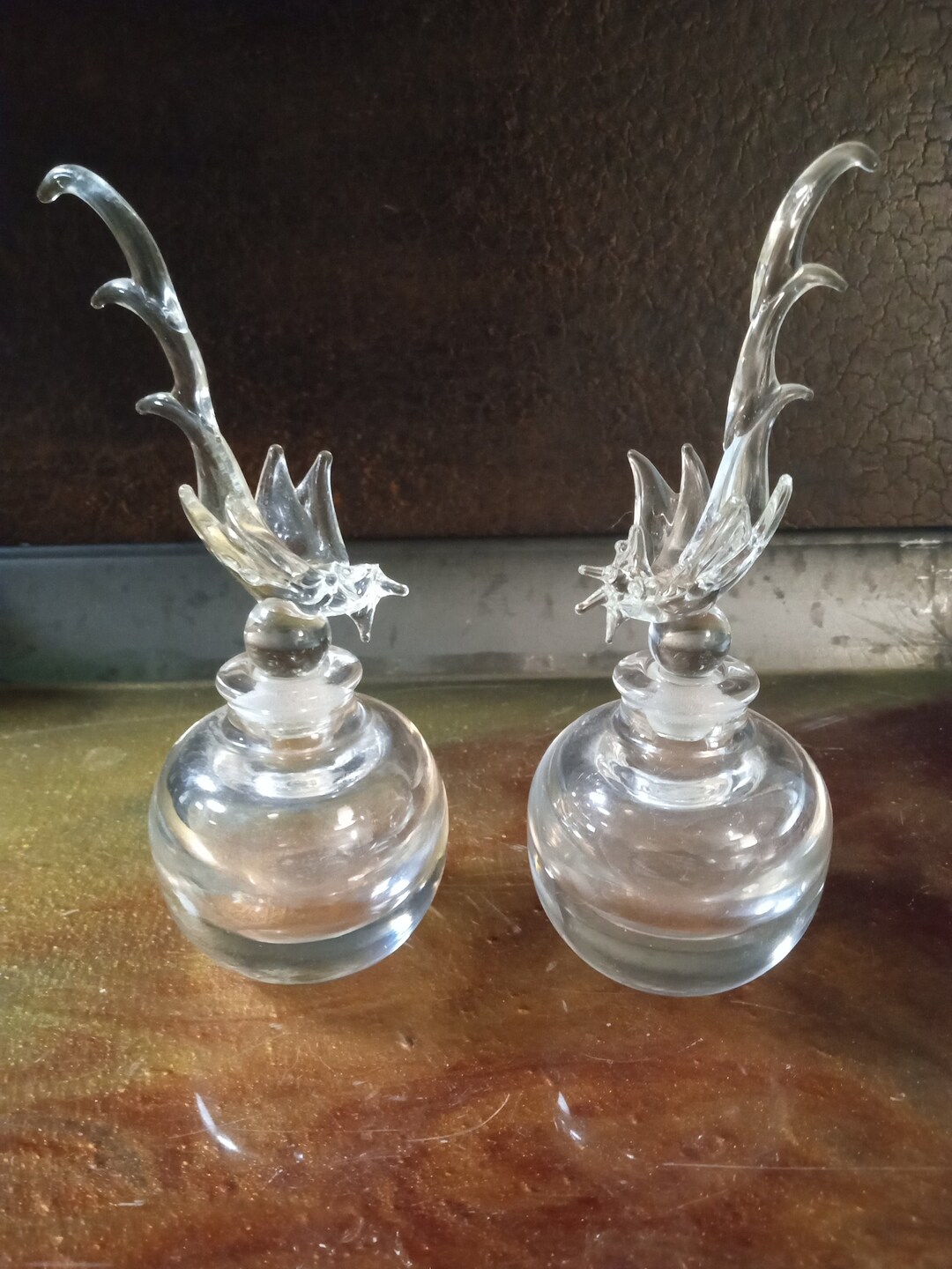 A Rare Pair Of1940s Imperial Glass Co Bird Stopper Perfume Bottles - Etsy