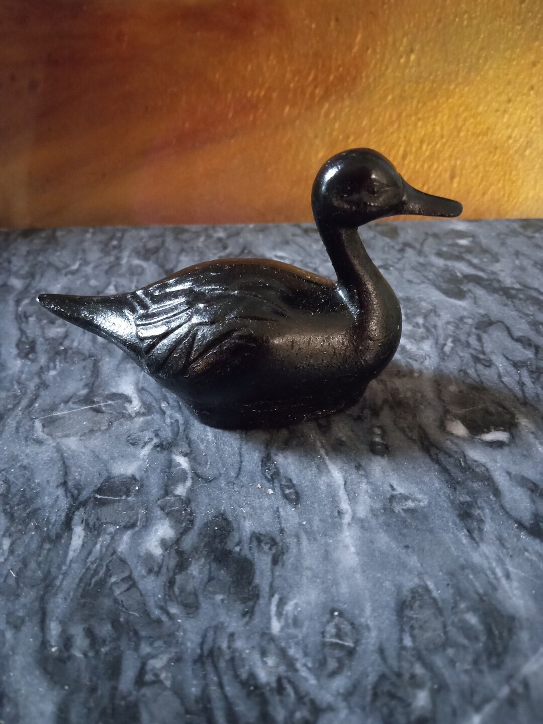 Vintage 1980 Little Black Duck Hand Crafted With Coal by - Etsy