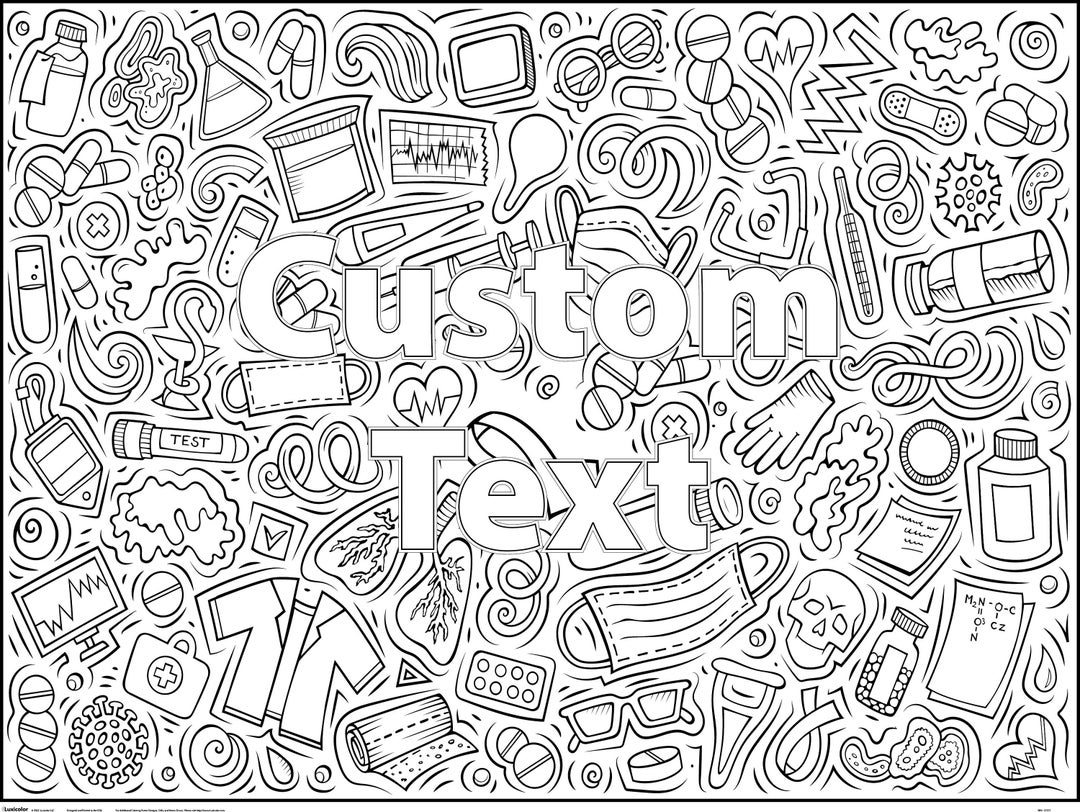 Medical Hospital Coloring Poster | Custom Coloring | Large Coloring ...