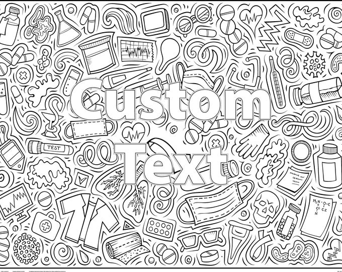 Medical Hospital Coloring Poster Custom Coloring Large Coloring Poster ...