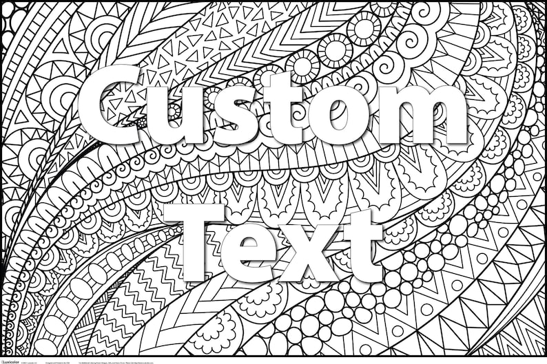 Abstract Lineart Coloring Poster, Custom Coloring, Large Coloring ...