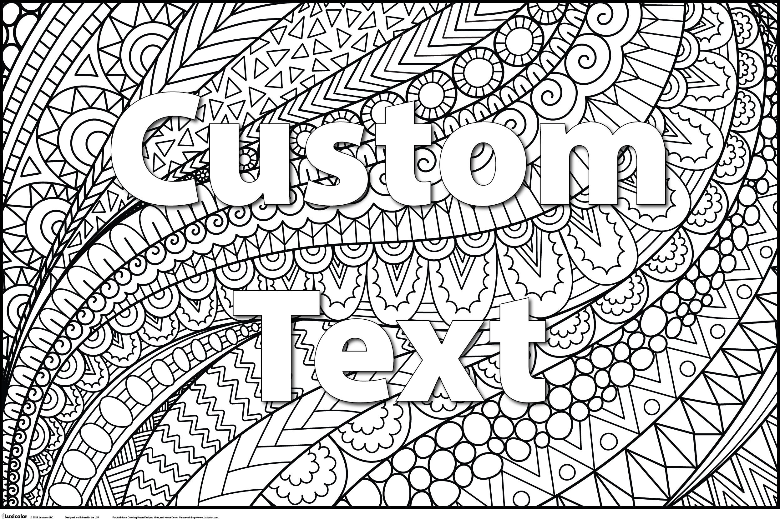 Abstract Lineart Coloring Poster, Custom Coloring, Large Coloring ...