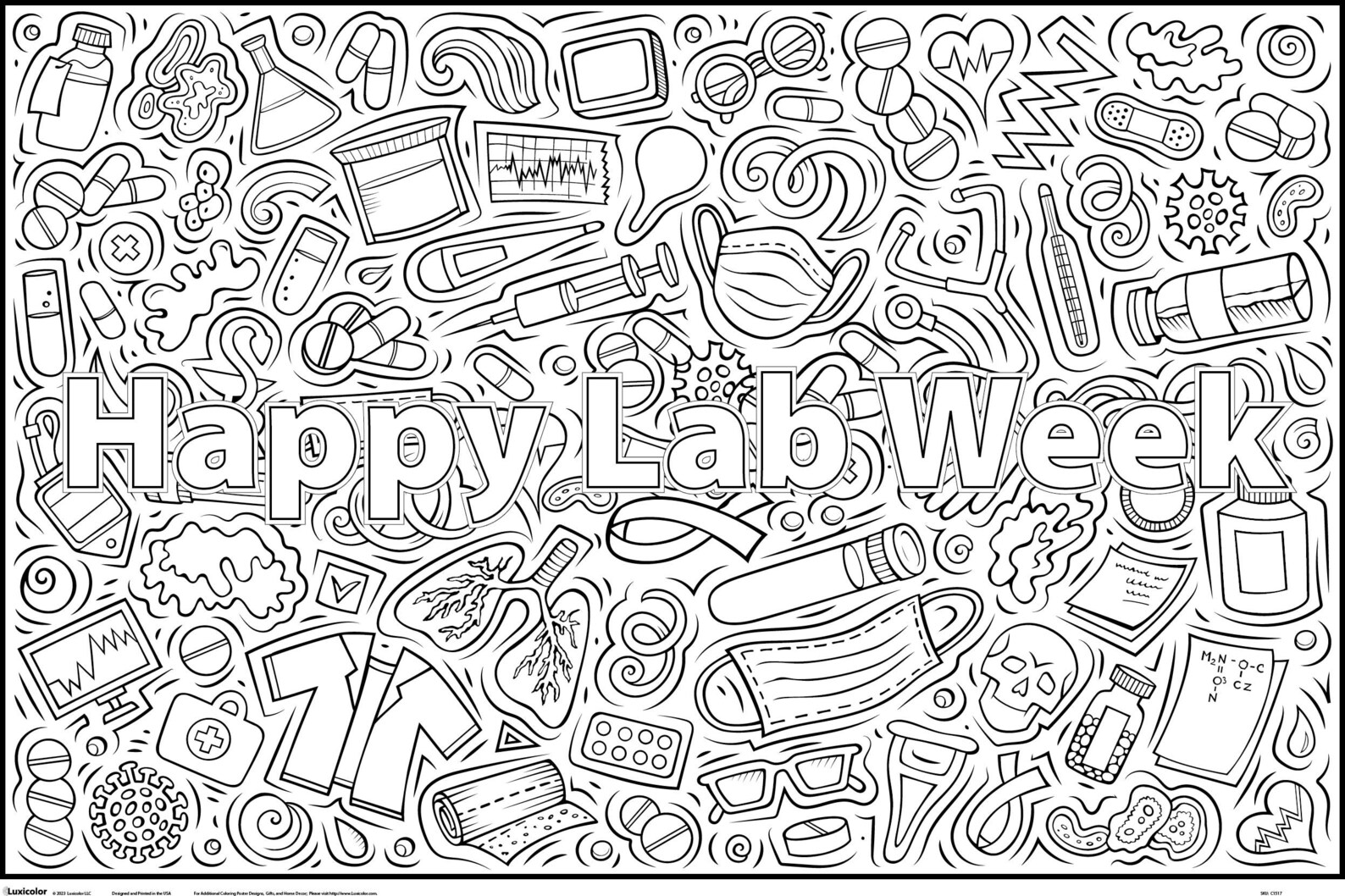 Medical Hospital Coloring Poster Custom Coloring Large Coloring Poster ...